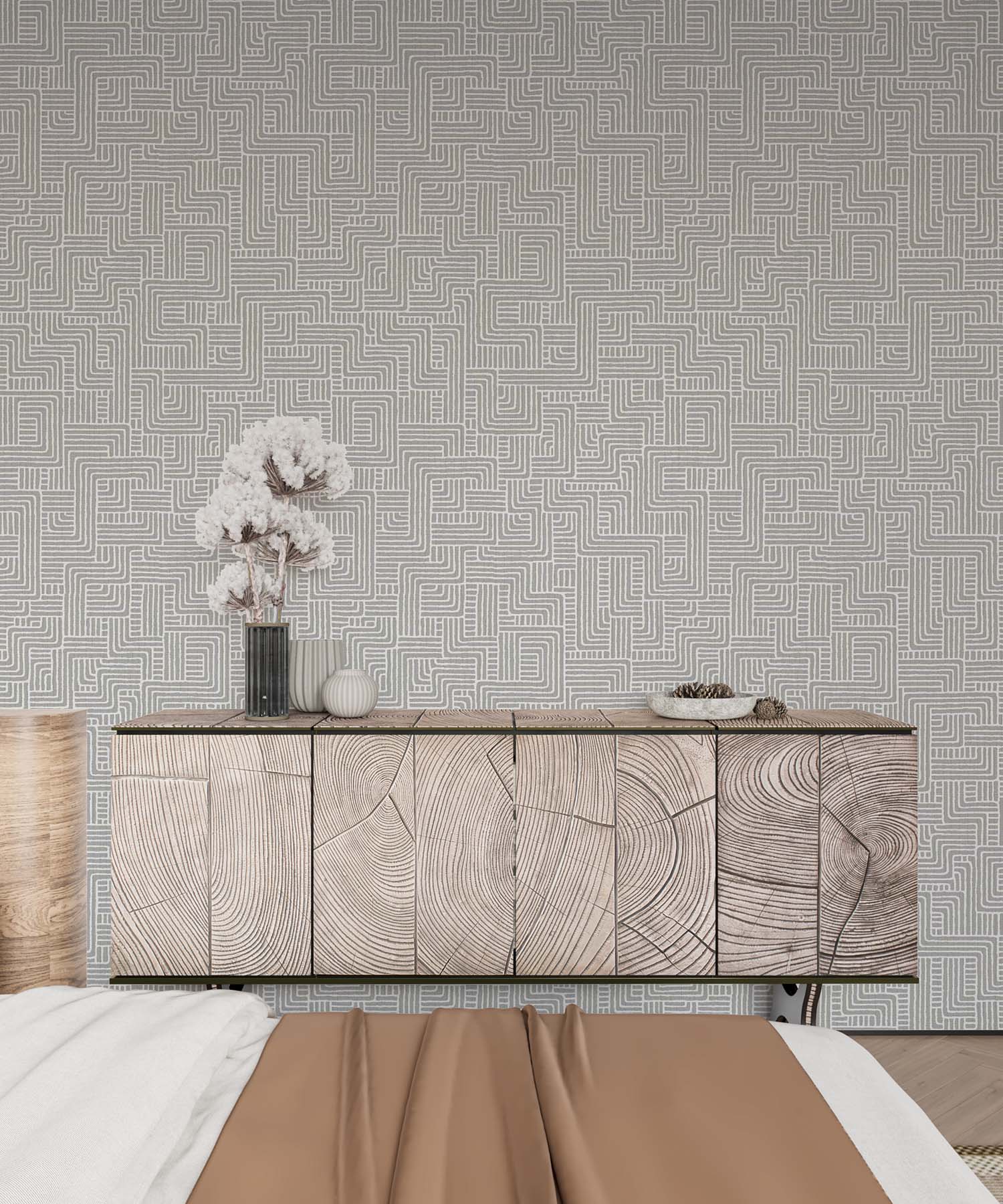 Silver Threads Texture Wallpaper